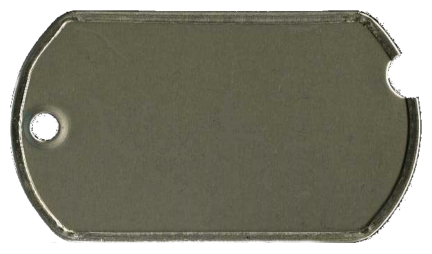 Notched army dog tags
